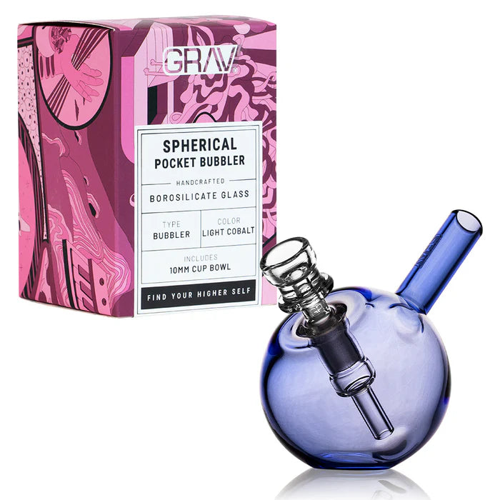 Grav Spherical Pocket Bubbler Light Cobalt – SMOKE Inc.